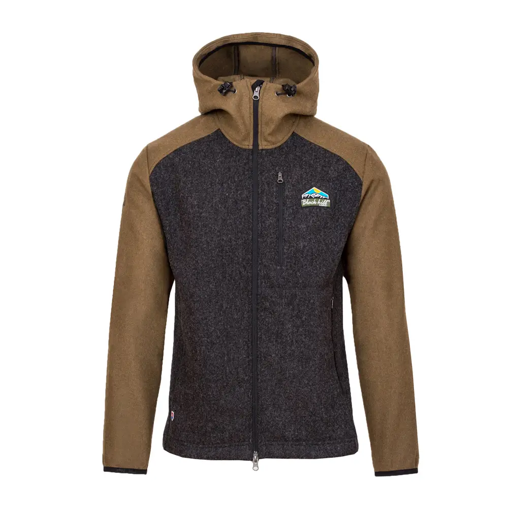 Men’s merino jacket - khaki/Black | Black hill outdoor